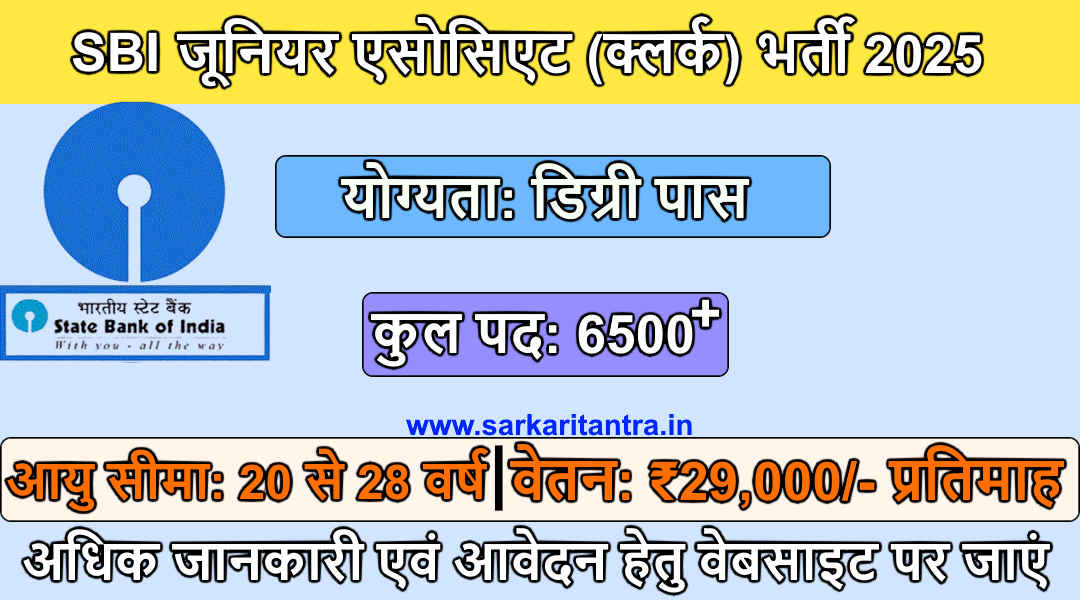 SBI Junior Associate Recruitment 2025 – Apply Online